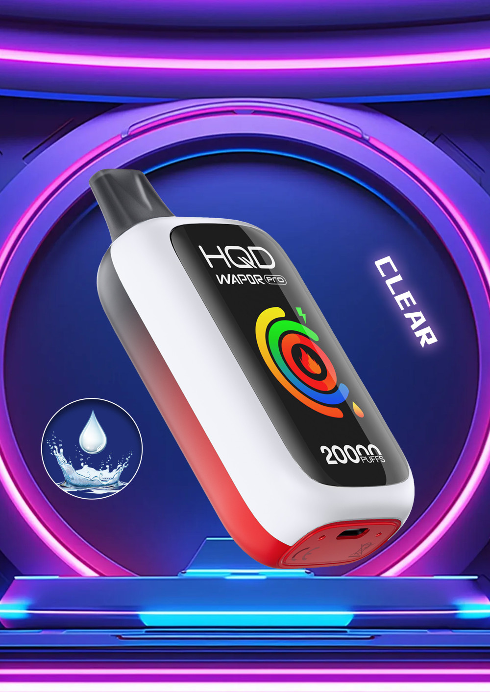 HQD WAPOR PRO 20000 - CLEAR 5% - RECHARGEABLE - ELF BAR VAPE