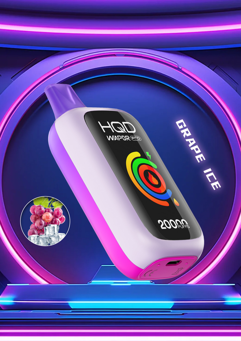 HQD WAPOR PRO 20000 - GRAPE ICE 5% - RECHARGEABLE - ELF BAR